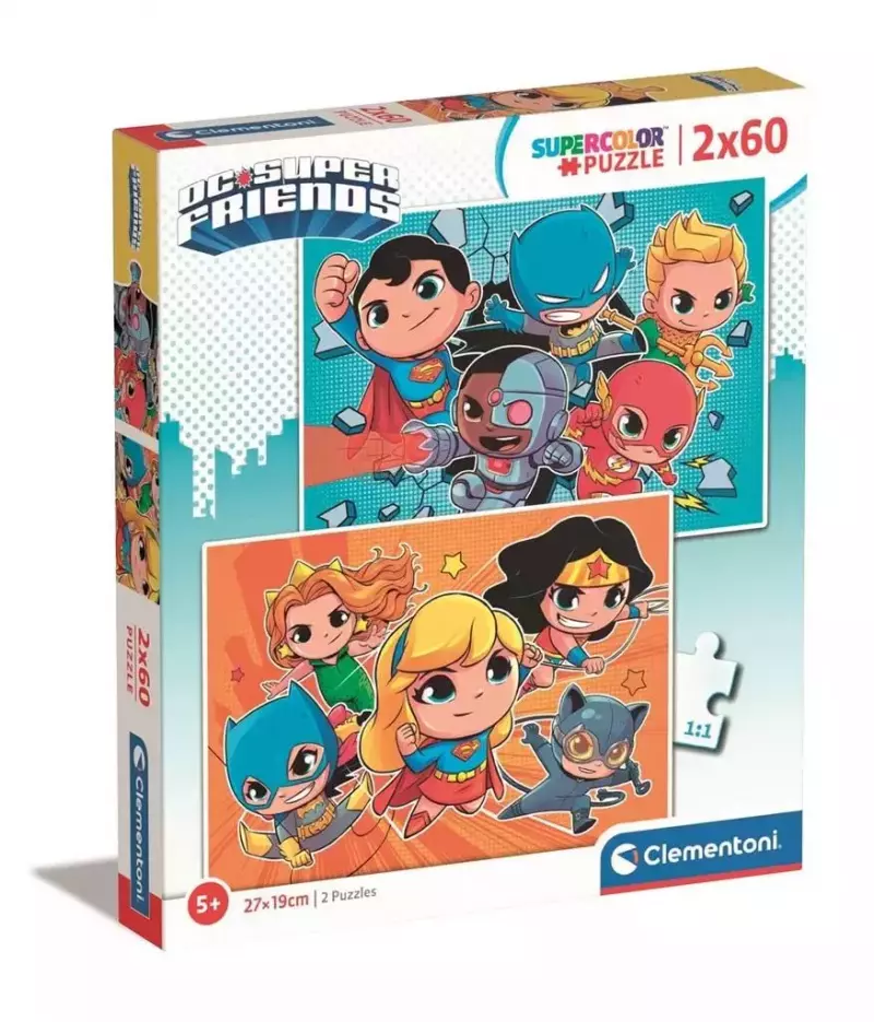 Puzzle 2x60 Super Kolor WB DC Comics - Clementoni