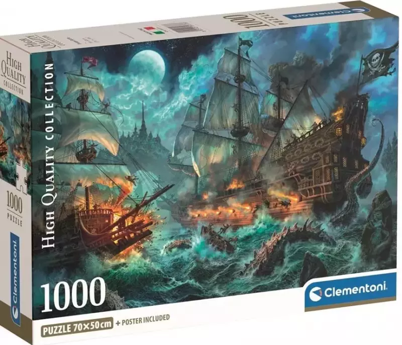 Puzzle 1000 elementów. Bitwa piracka - Clementoni