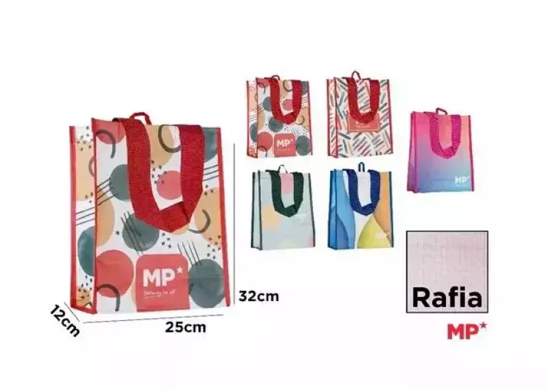 Torba z rafii mała 25x32x12cm MIX - MP Main Paper