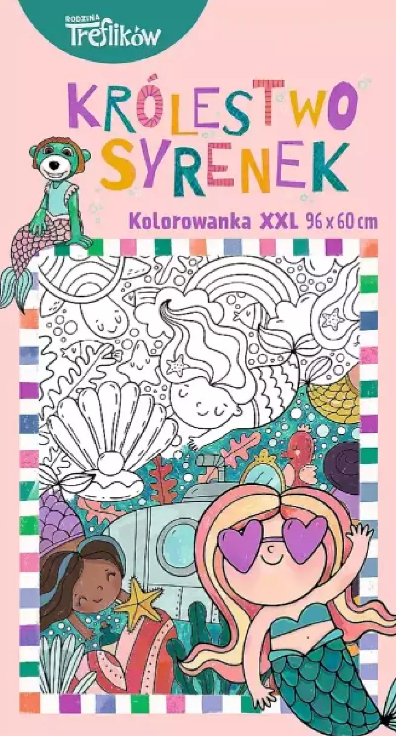 Bobaski i Miś. Kolorowanka XXL. Królestwo syrenek