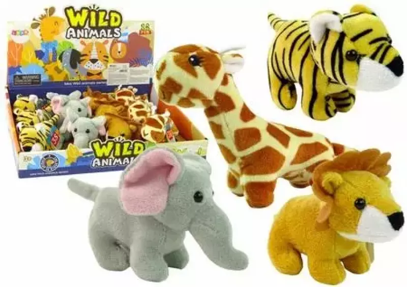 Mini pluszaki zwierzątek safari 4 wzory - Lean Toys