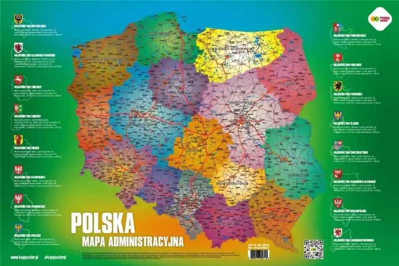 Plansza edukacyjna Mapa Polski HAPPY COLOR - GDD