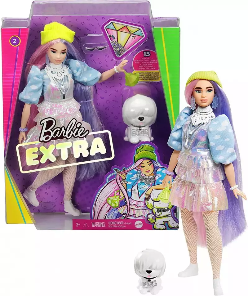 Barbie Extra. GRN27 Modna lalka z akcesoriami + piesek