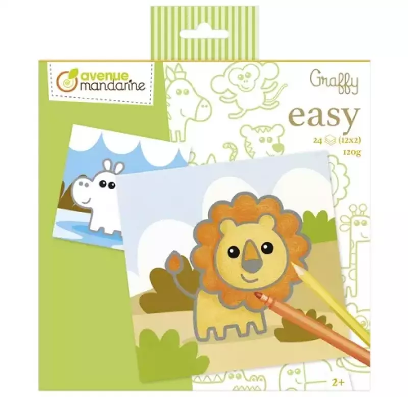 Kolorowanka Graffy Easy Dzikie zwierzęta - Avenue Mandarine