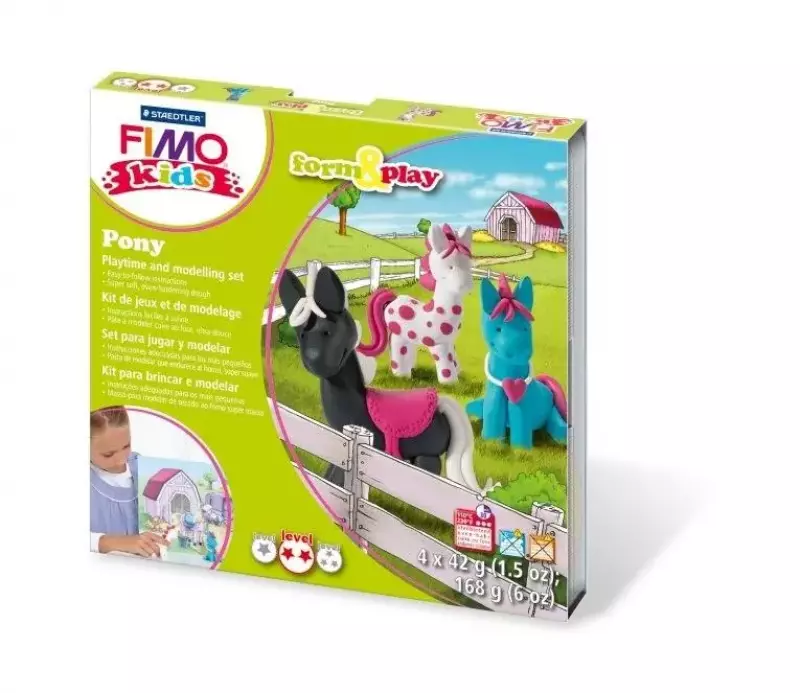 Zestaw Fimo Kids Form&Play 4 x 42g Kucyki - Staedtler