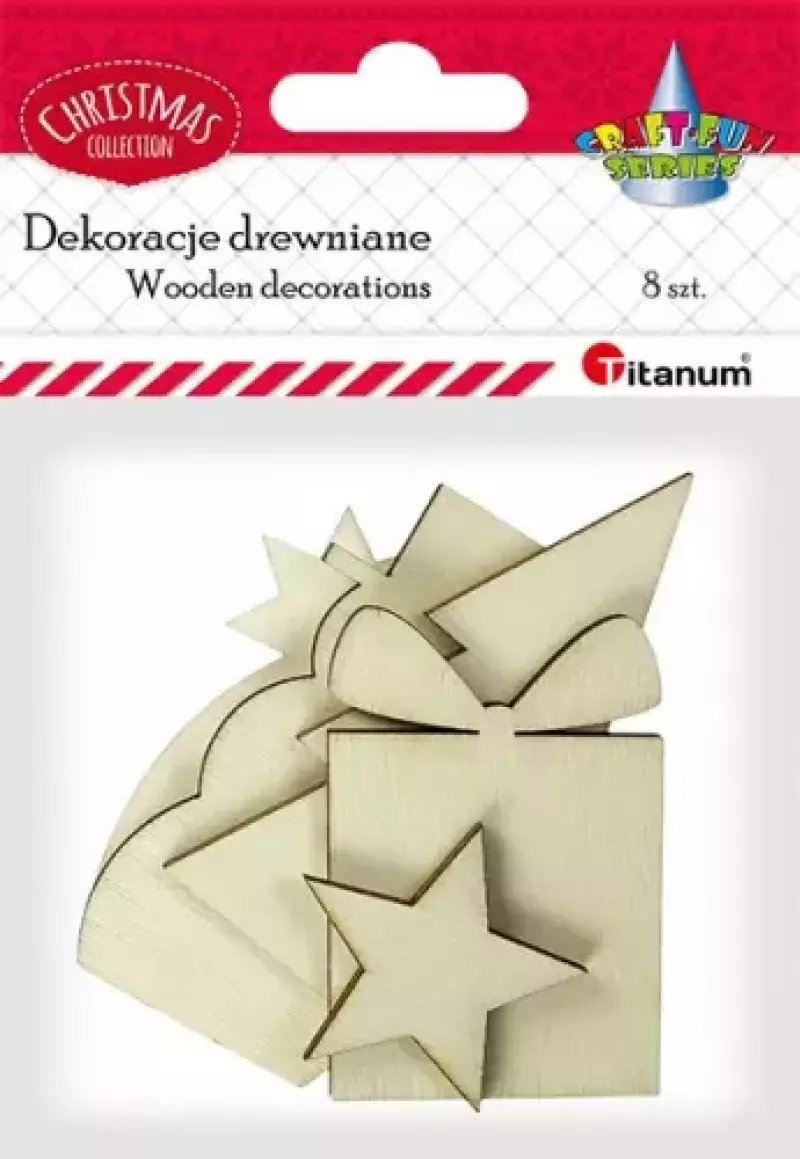 Dekoracje Drewniane Świąteczne 6szt. Titanum Craft-fun Series