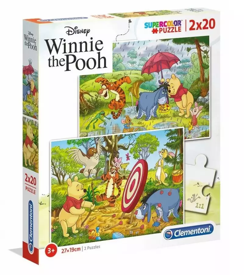 Puzzle 2x20 elementów. Supercolor. Kubuś Puchatek