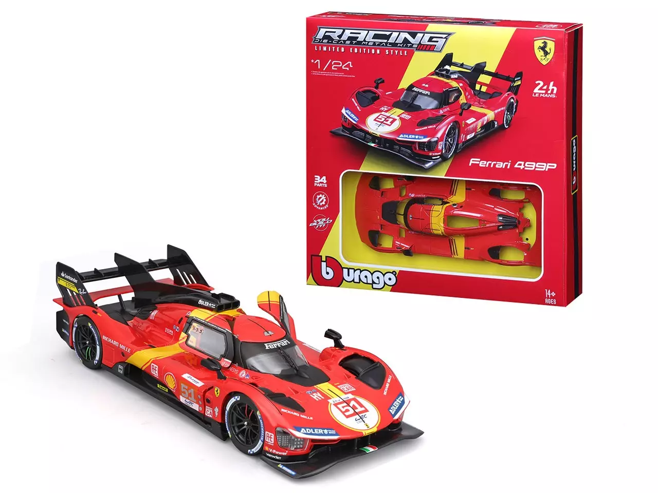 BBURAGO FERRARI RACING MODEL KIT - 499P LMH 1:24 - Bburago
