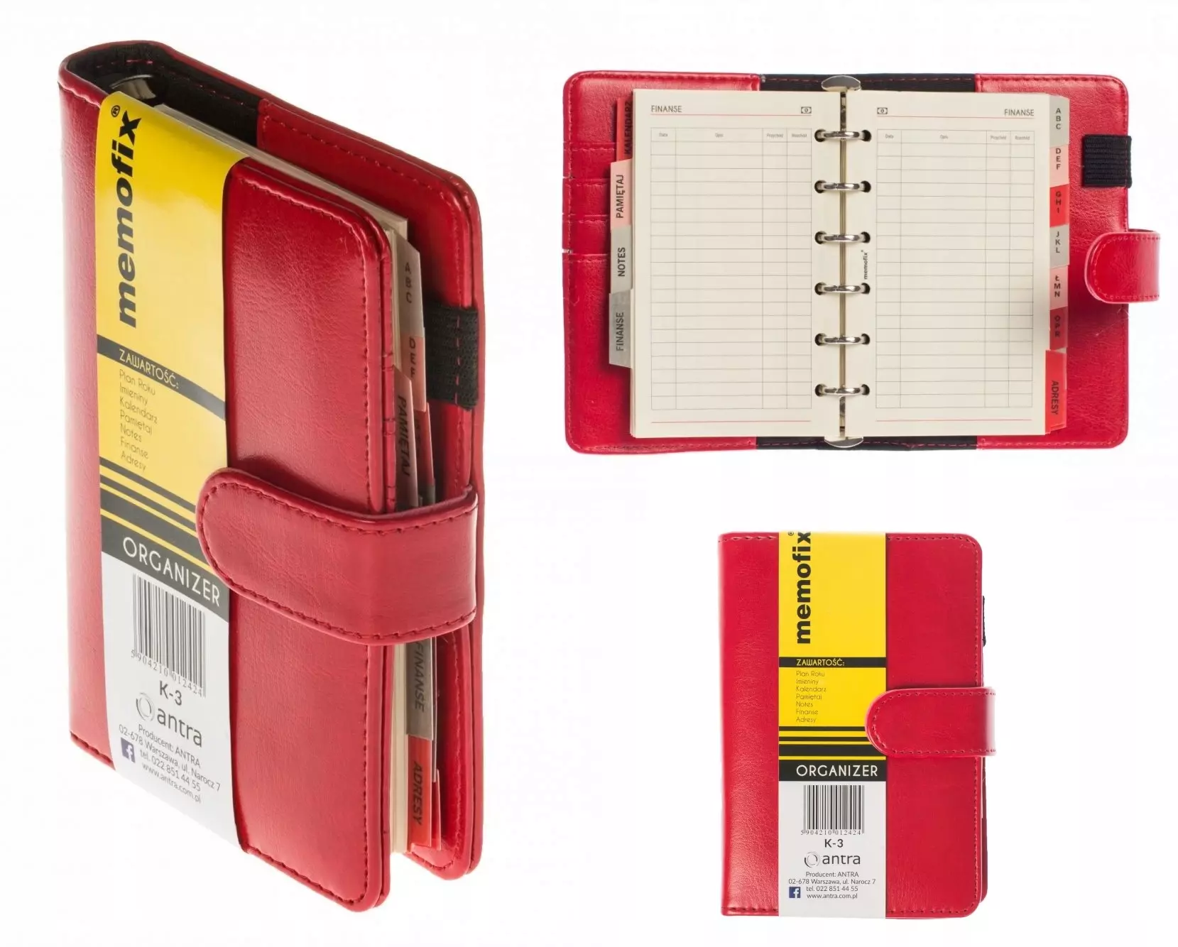 Organizer Memofix A6 czerwony - Antra