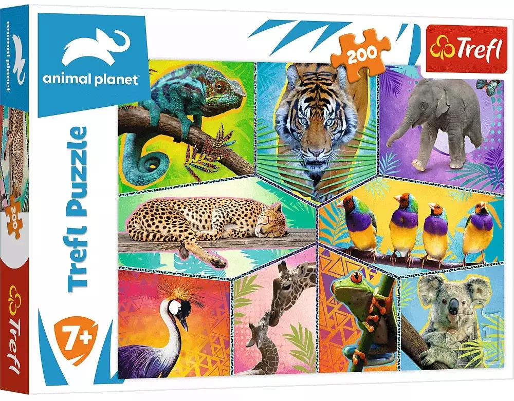 Puzzle 200 elementów. Animal planet. W egzotycznym świecie