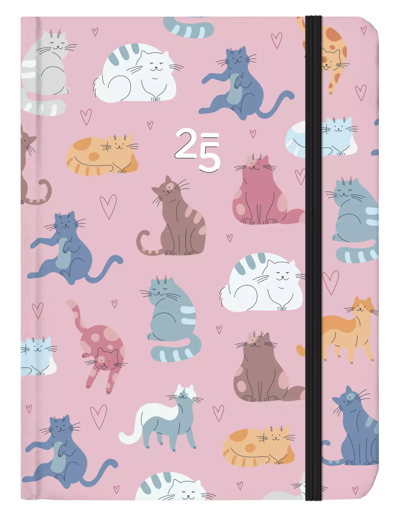 Kalendarz 2025 B6 codzienny, koty - praca zbiorowa