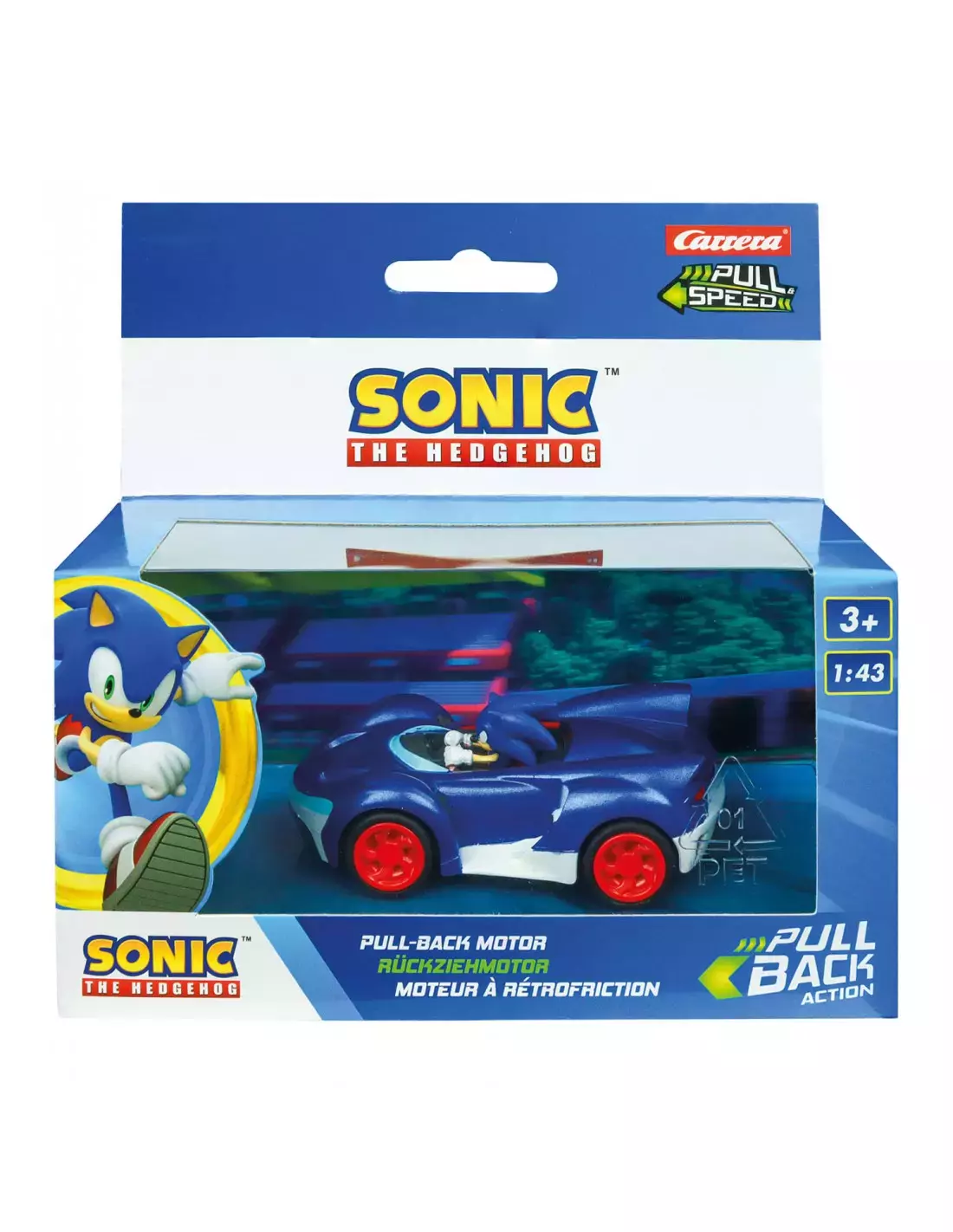 Sonic The Hedgehog. Autko pull-back - Carrera