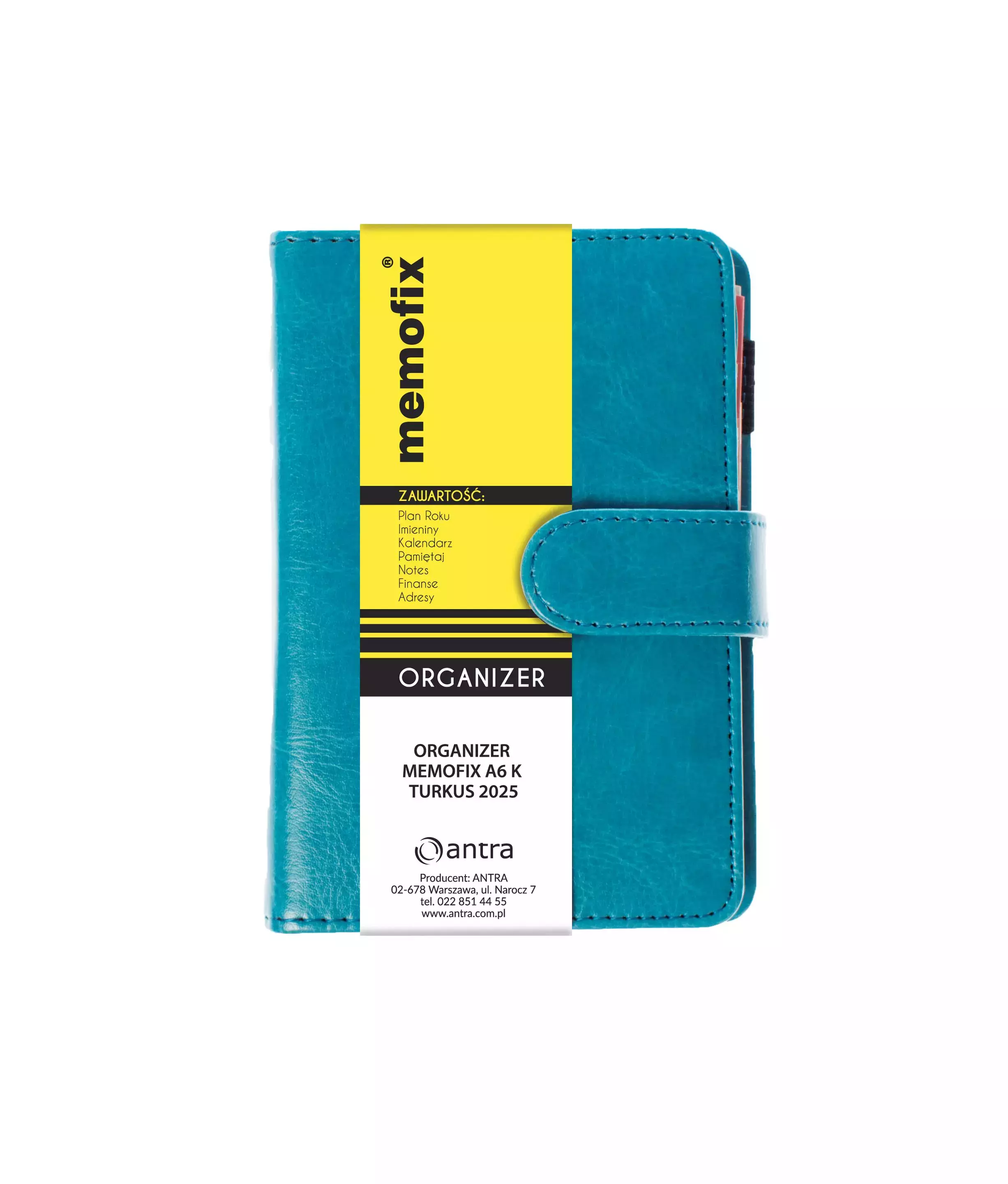 Organizer 2025 Memofix A6 K turkus