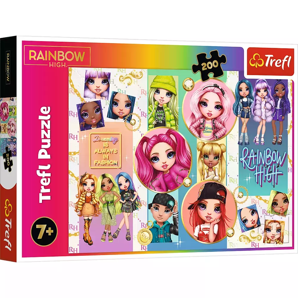 Puzzle 200 elemenetów. Przyjaźń Rainbow High - Trefl