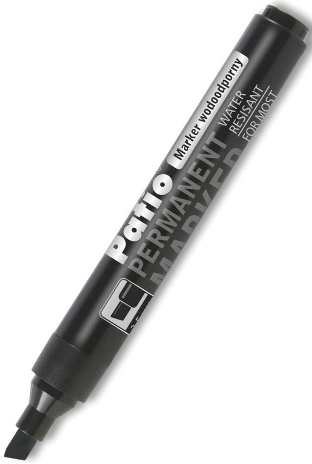 Marker permanentny ze ściętą końcówką, czarny