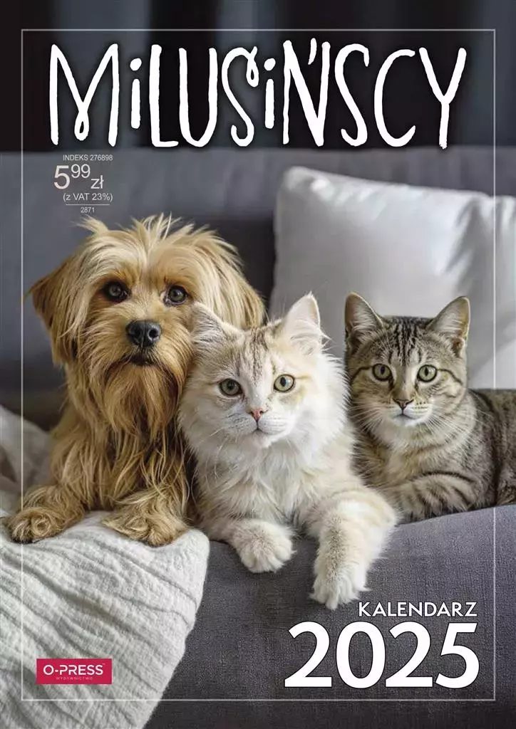 Kalendarz 2025 A4 Ścienny Koty