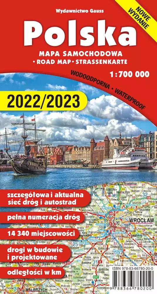 Polska mapa drogowa 2024/2025 1:800 000 - praca zbiorowa