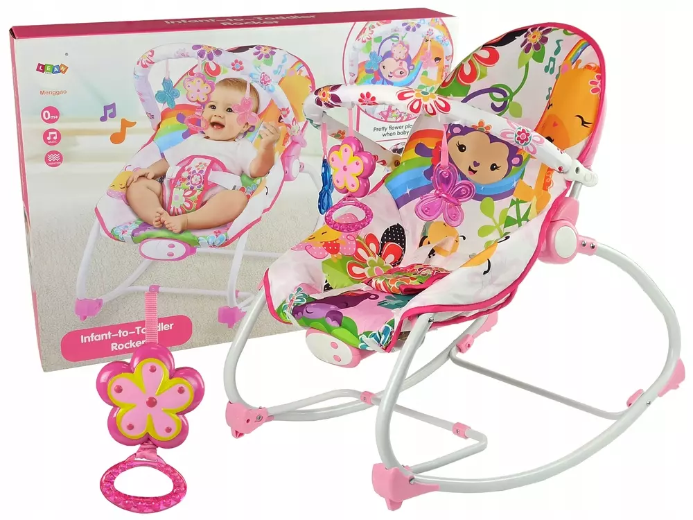 Kołyska bujaczek 2w1 z dźwiękiem - Leantoys