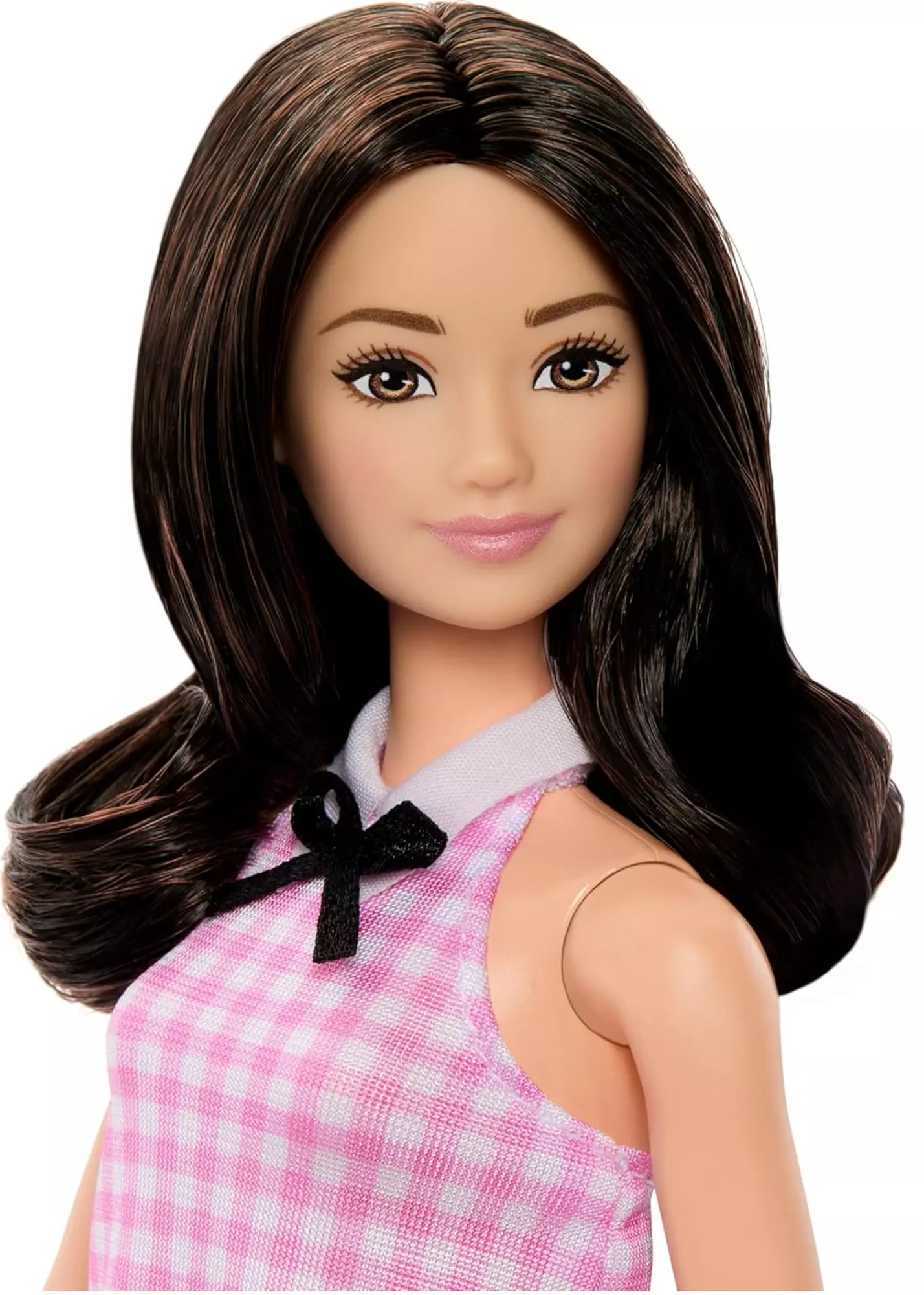 Barbie. HRH21 Fashionistas. Lalka sukienka różowa, kratka