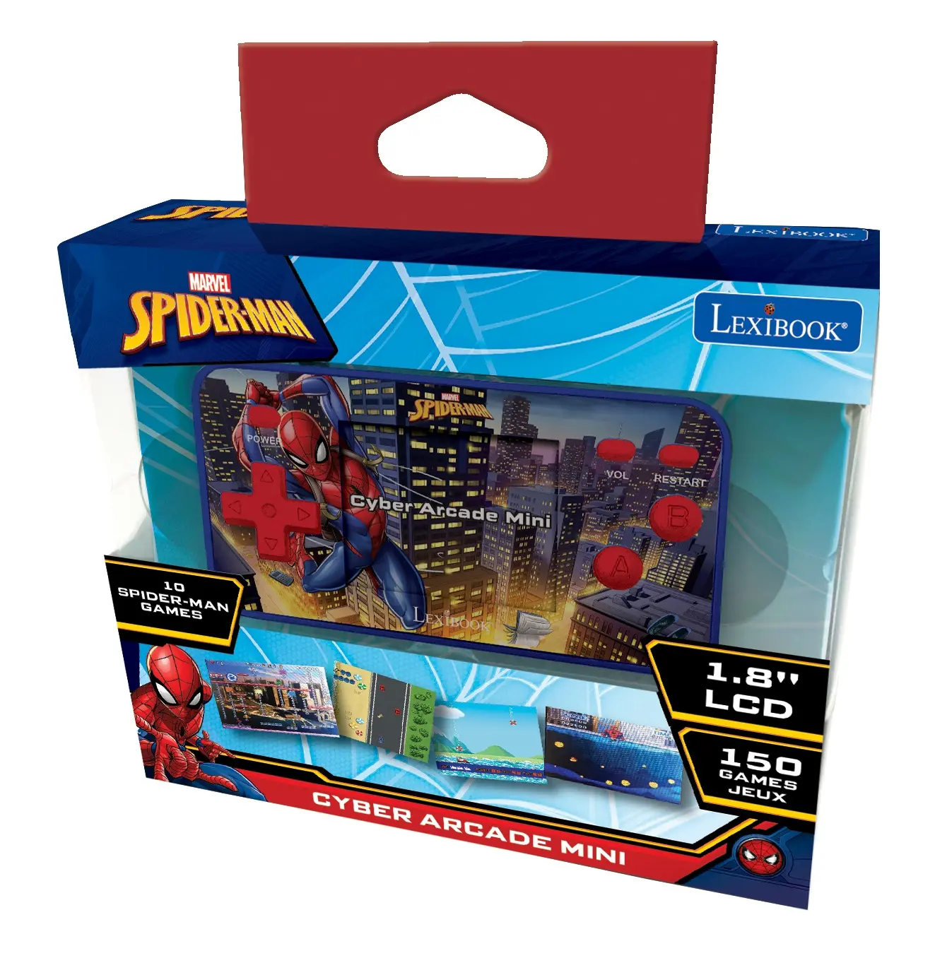 Konsola podręczna Cyber Arcade Pocket Spider-Man ekran 1,8'' 150 gier w tym