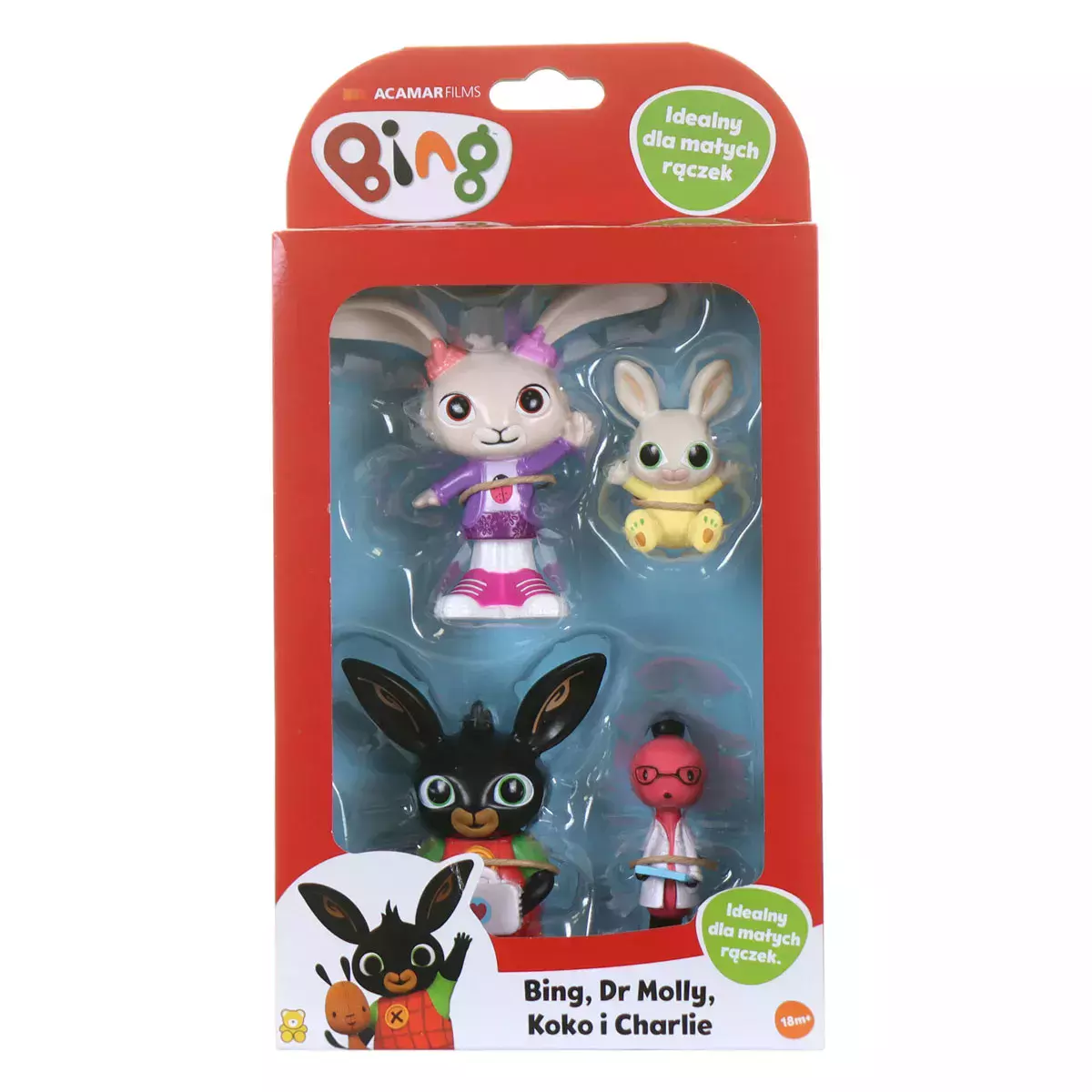 Bing. Zestaw figurek: Bing, Dr Molly, Coco, Charlie