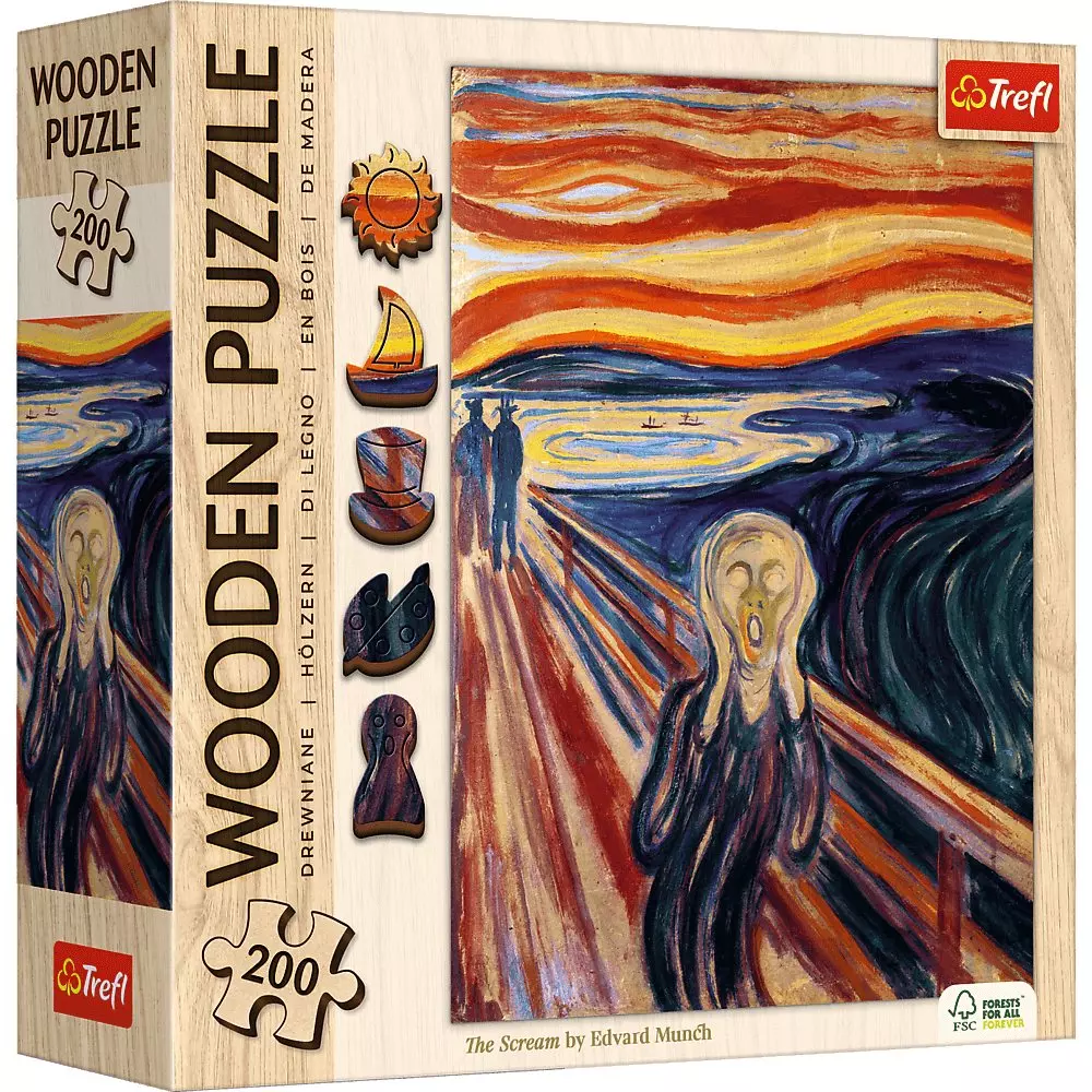 Puzzle 200 drewniane Krzyk Edvard Munch 20252 - Trefl
