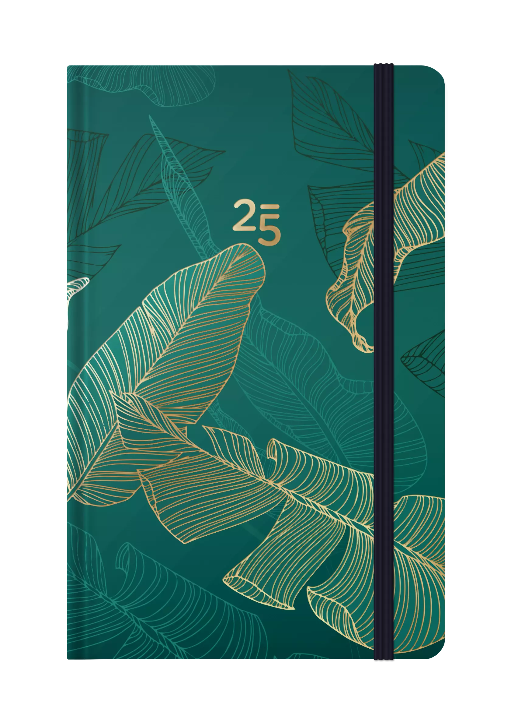 Kalendarz 2025 B6 tygodniowy, zielone liście - praca zbiorowa